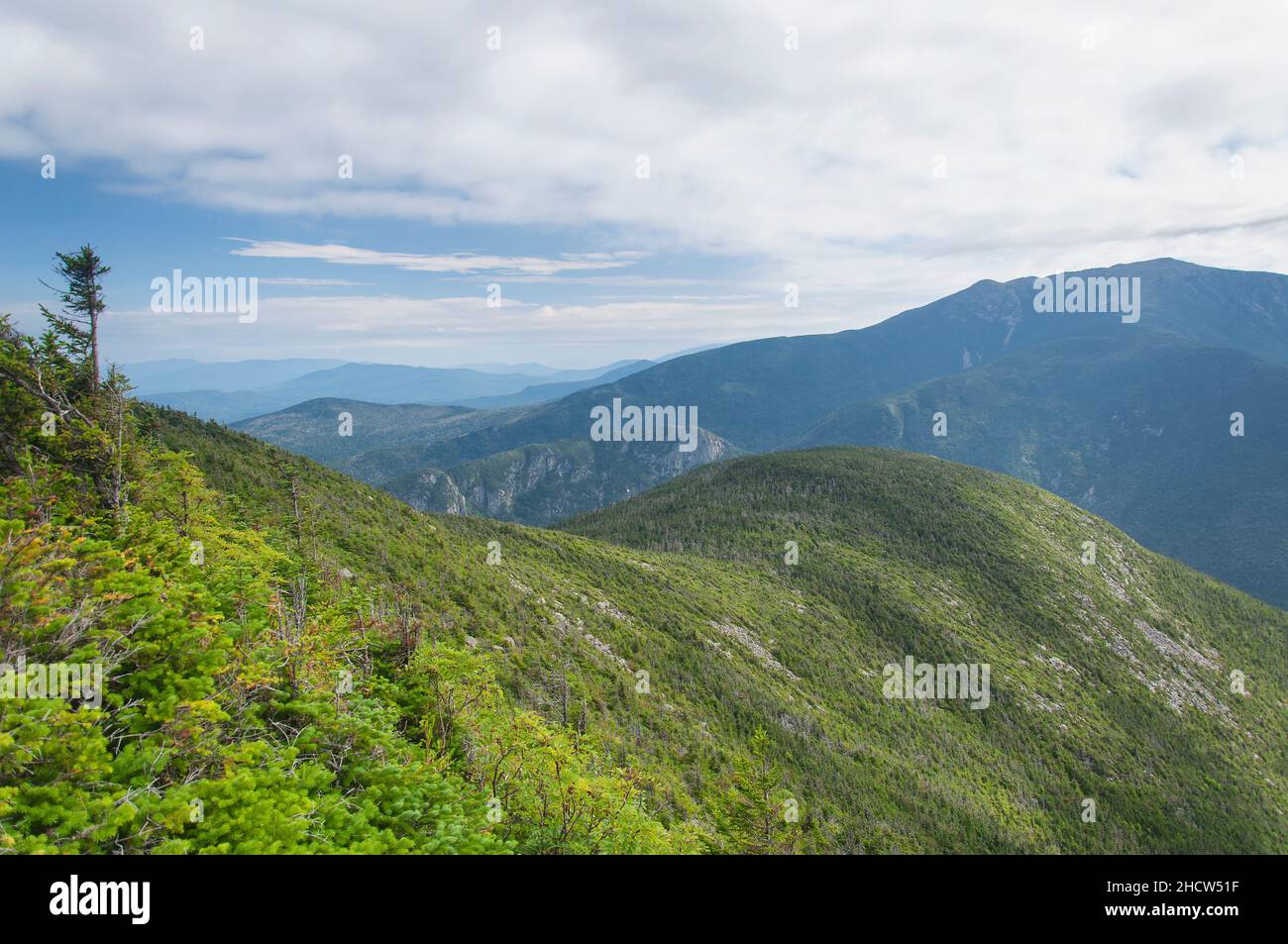 the landscape of franconia notch as seen from the top of cannon ...
