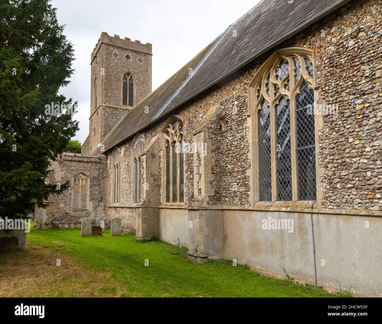 Village parish church of Saint Mary, Burgate, Suffolk, England, UK ...