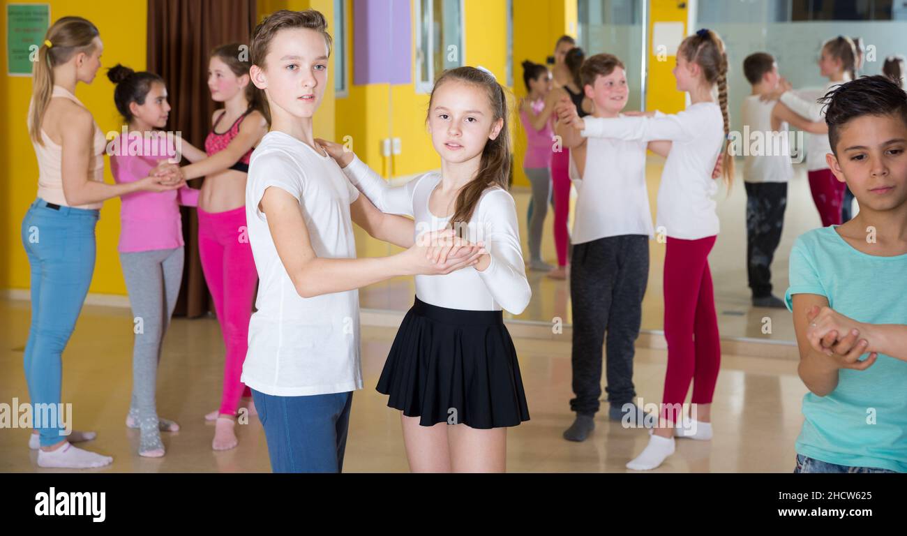Children dancing slow ballroom dances in pairs Stock Photo - Alamy
