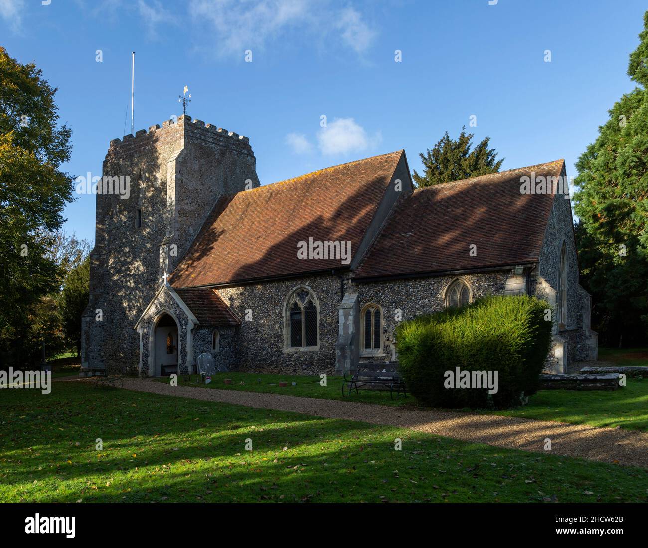 Village parish church of Saint Mary, Holton St Mary, Suffolk, England ...