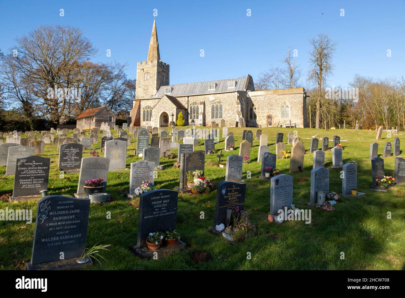 Village parish church of Saint Mary, Polstead, Suffolk, England, UK ...