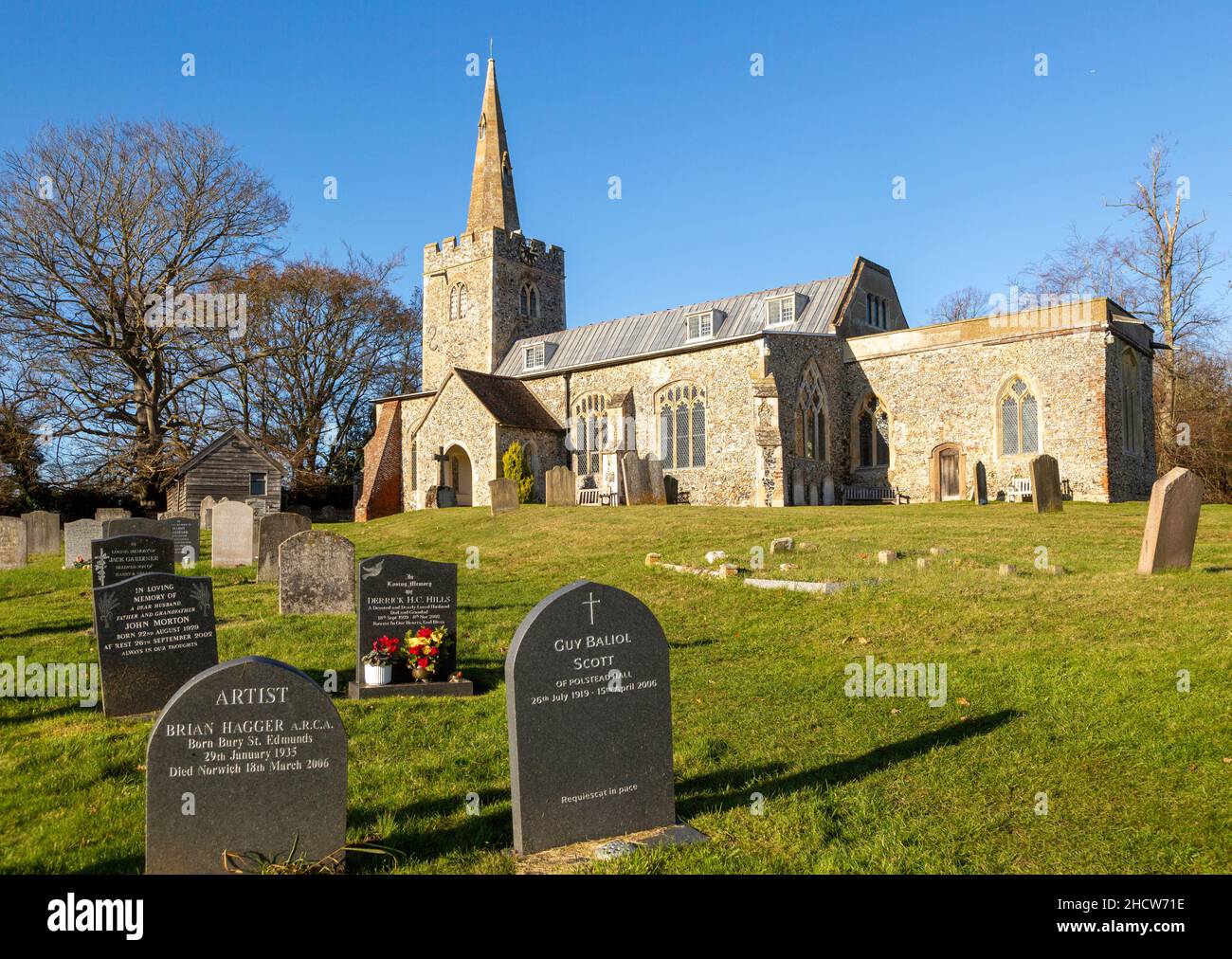 Village parish church of Saint Mary, Polstead, Suffolk, England, UK ...
