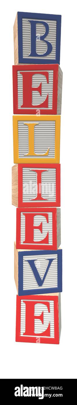 Believe Wooden Alphabet Letter Blocks Stock Vector Image & Art - Alamy
