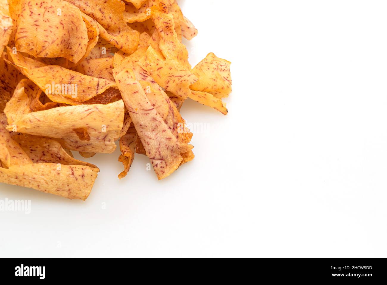 taro chips isolated on white background Stock Photo - Alamy