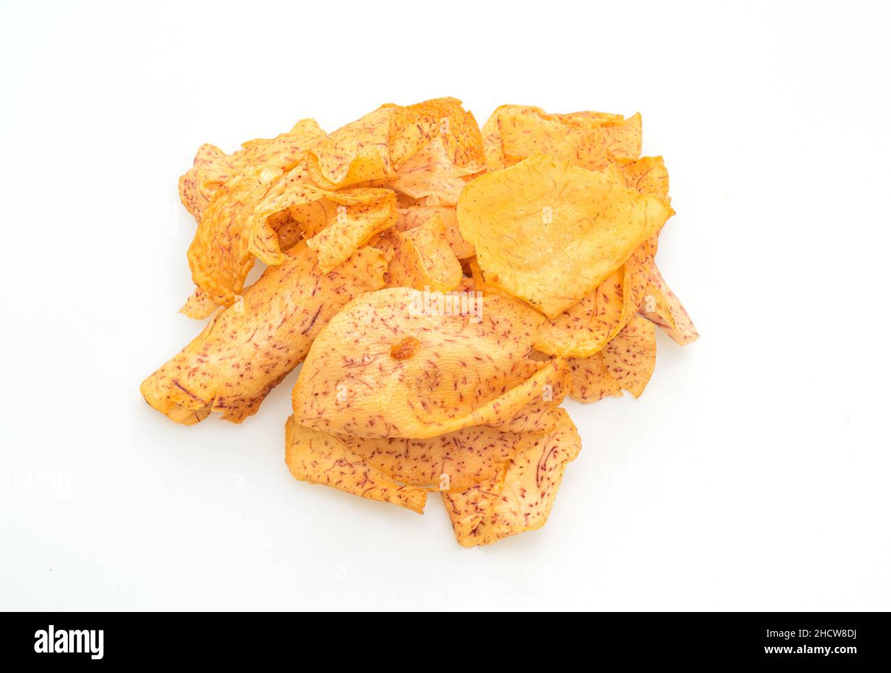 taro chips isolated on white background Stock Photo - Alamy