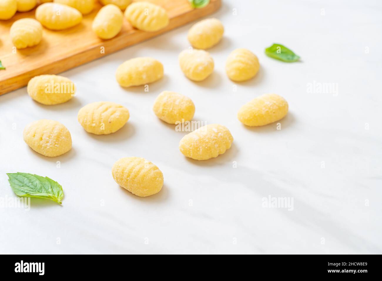 Traditional Italian gnocchi pasta uncooked - Italian food style Stock ...
