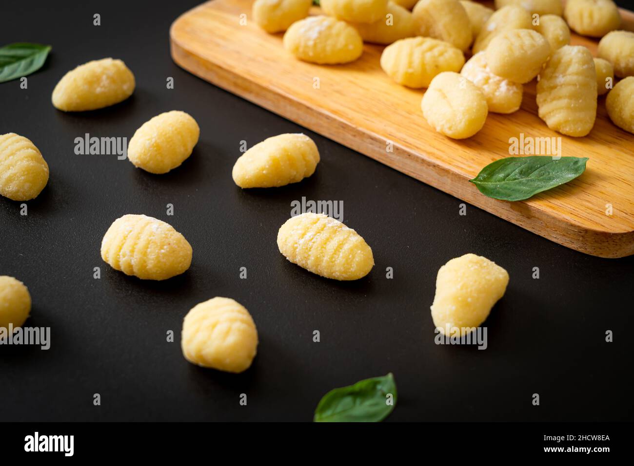 Traditional Italian gnocchi pasta uncooked - Italian food style Stock ...