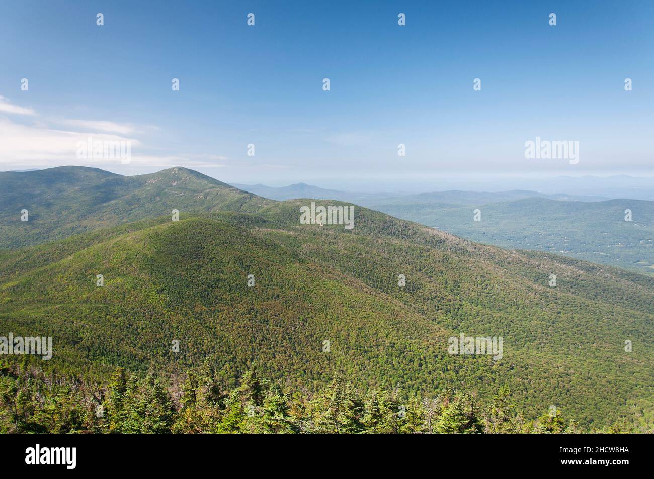 Kinsman ridge landscape seen from atop cannon mountain in the white ...