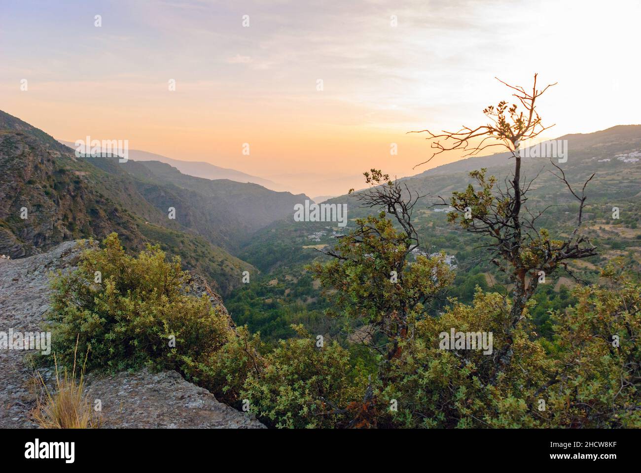Europe, Spain, Andalucia, Las Alpujarras, La Taha villages. View from ...