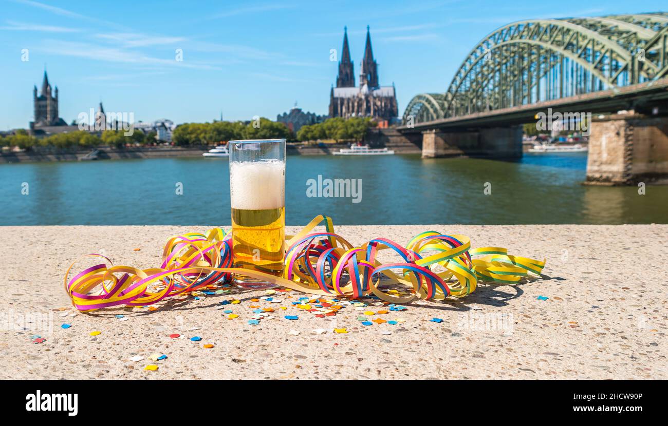 drink a beer at cologne city at carnival in germany Stock Photo - Alamy
