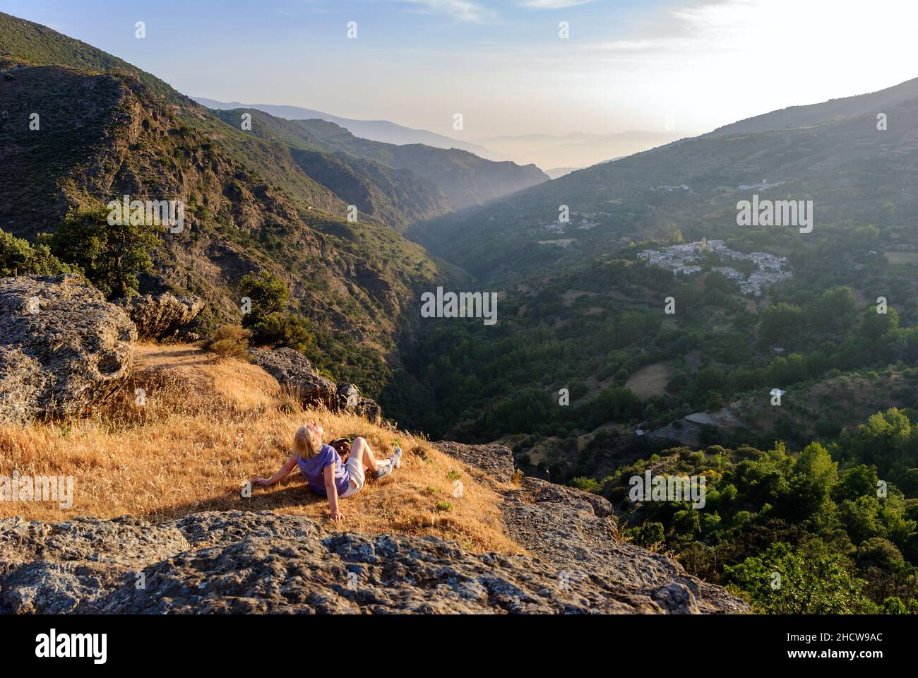 Europe, Spain, Andalucia, Las Alpujarras, La Taha villages. View from ...