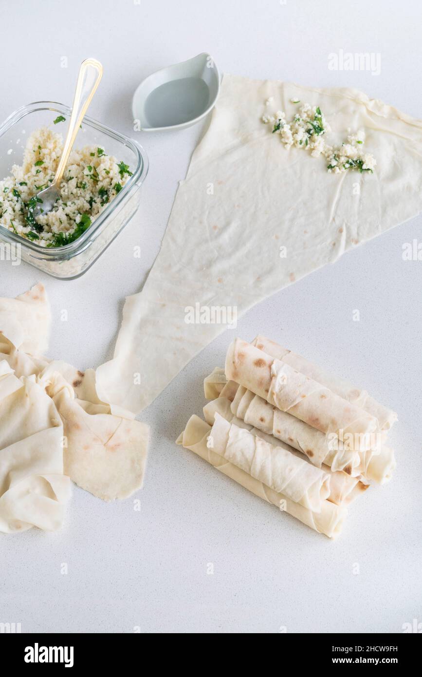 Turkish food, Ingredients and preparation of traditional phyllo dough ...