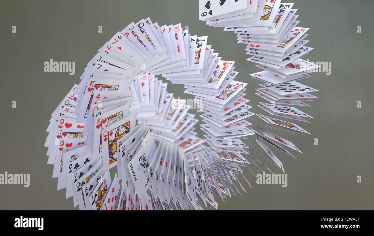 3d render Poker cards falling Stock Photo - Alamy
