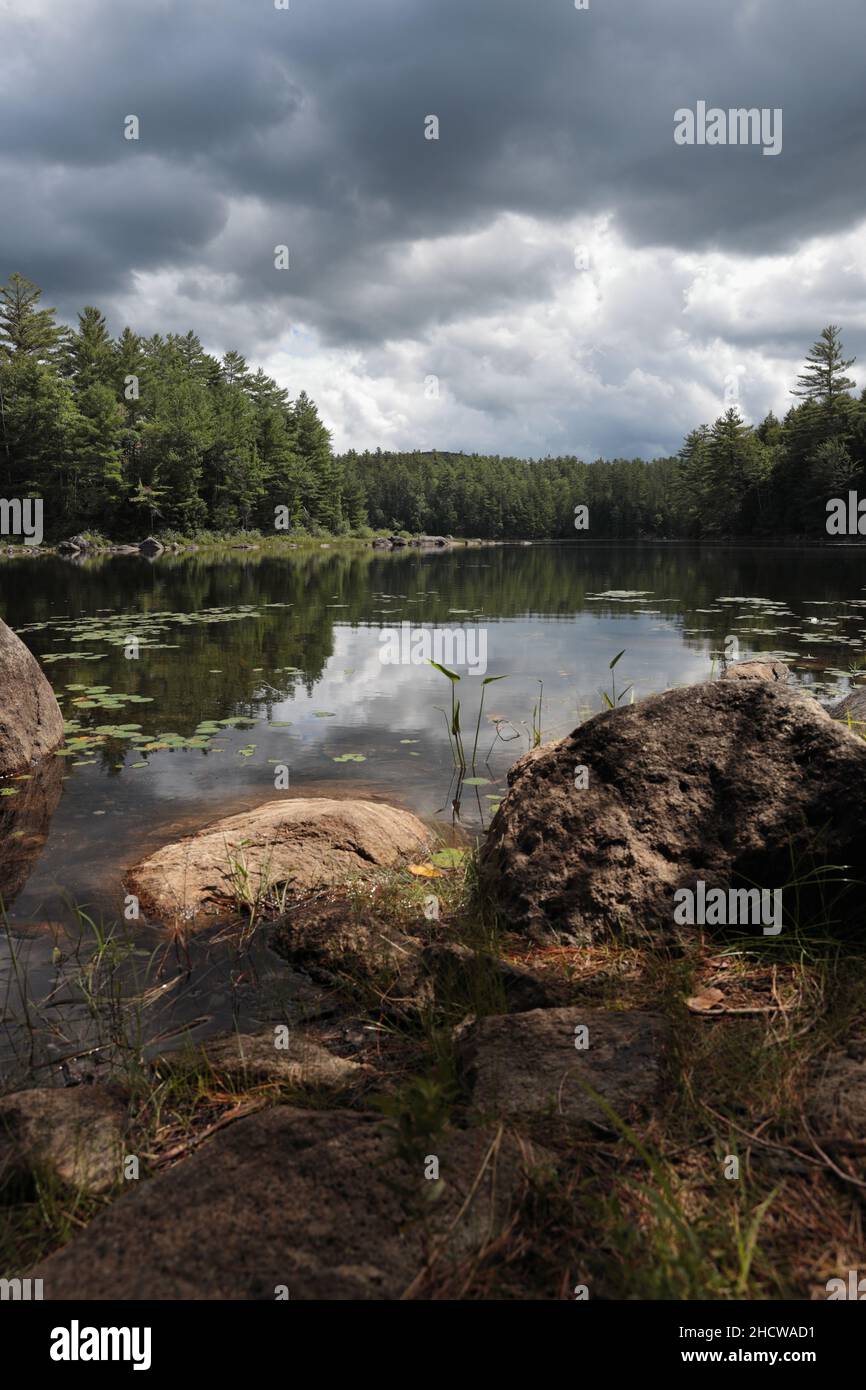 Crane Pond in Pharaoh Lake Wilderness, south of the High Peaks, in the ...