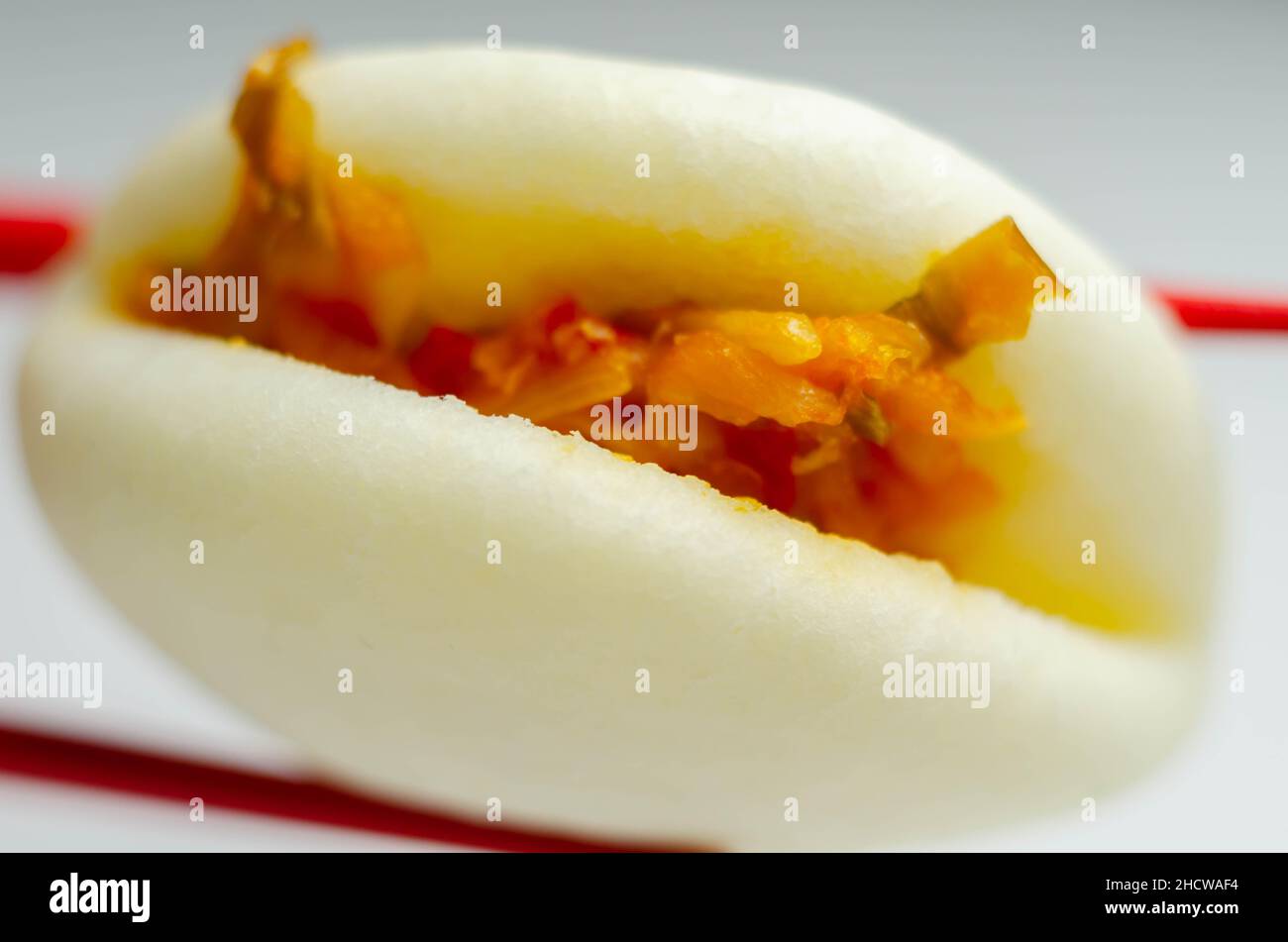 BBQ Jackfruit Bao Buns, Steam cooked seasoned jackfruit and vegetables ...