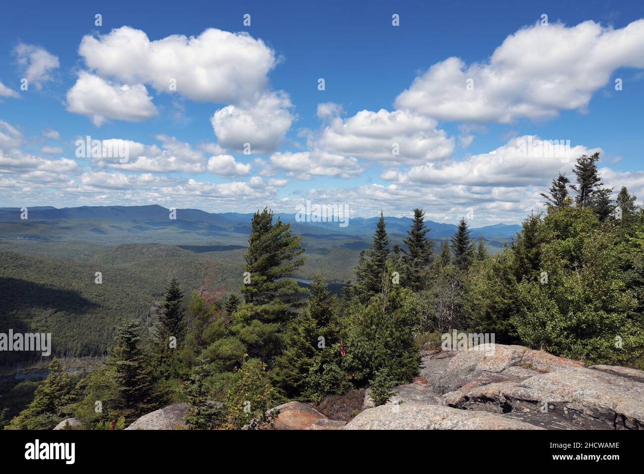 Picture perfect summertime view of the Adirondack Mountains High Peaks ...