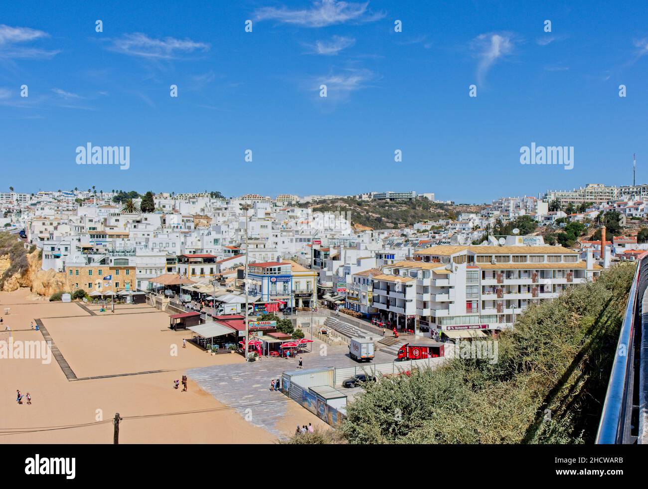 A view overlooking the portuguese seaside resort of Albufeira Stock ...