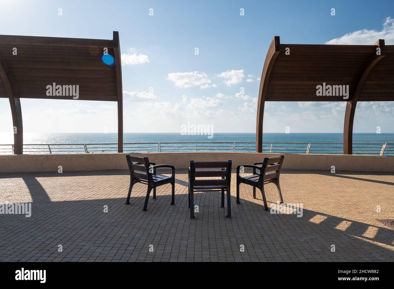 Argaman beach in Netanya in Israel view from the hill Stock Photo - Alamy