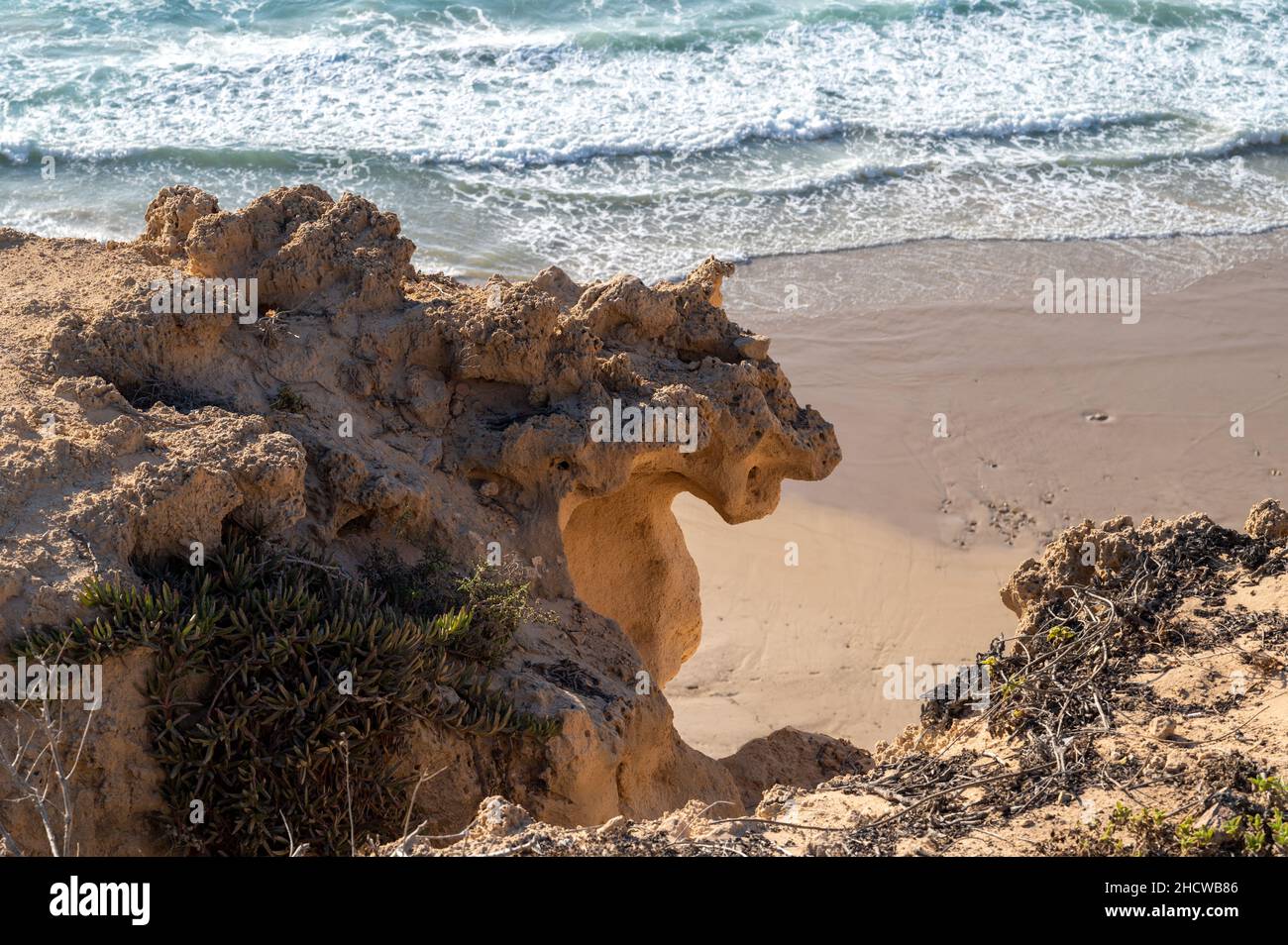Argaman beach in Netanya in Israel view from the hill Stock Photo - Alamy