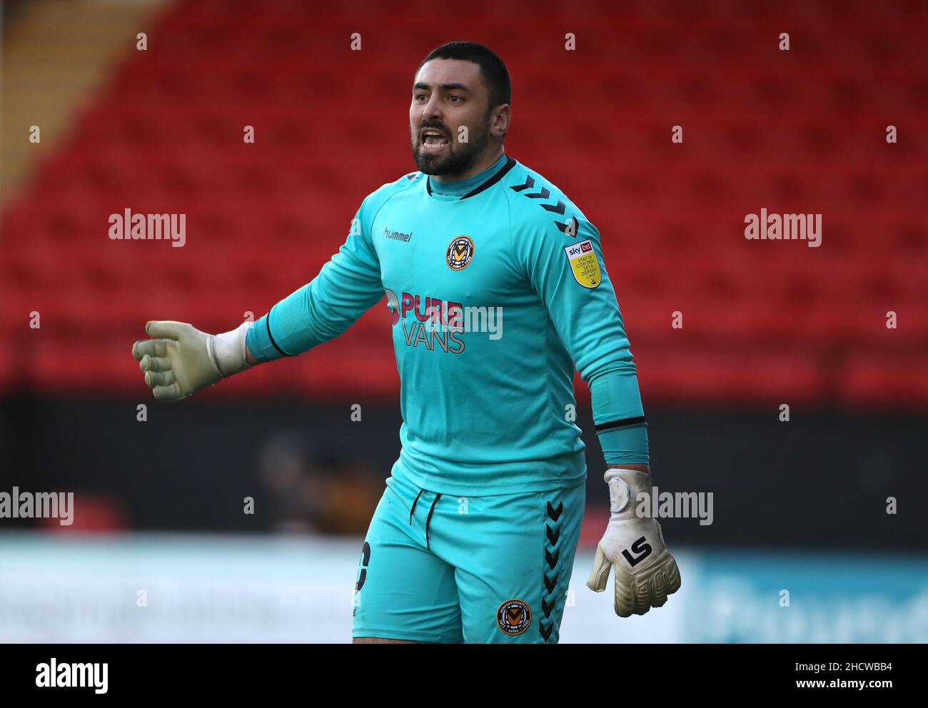 Newport County's goalkeeper Nick Townsend in action during the Sky Bet ...