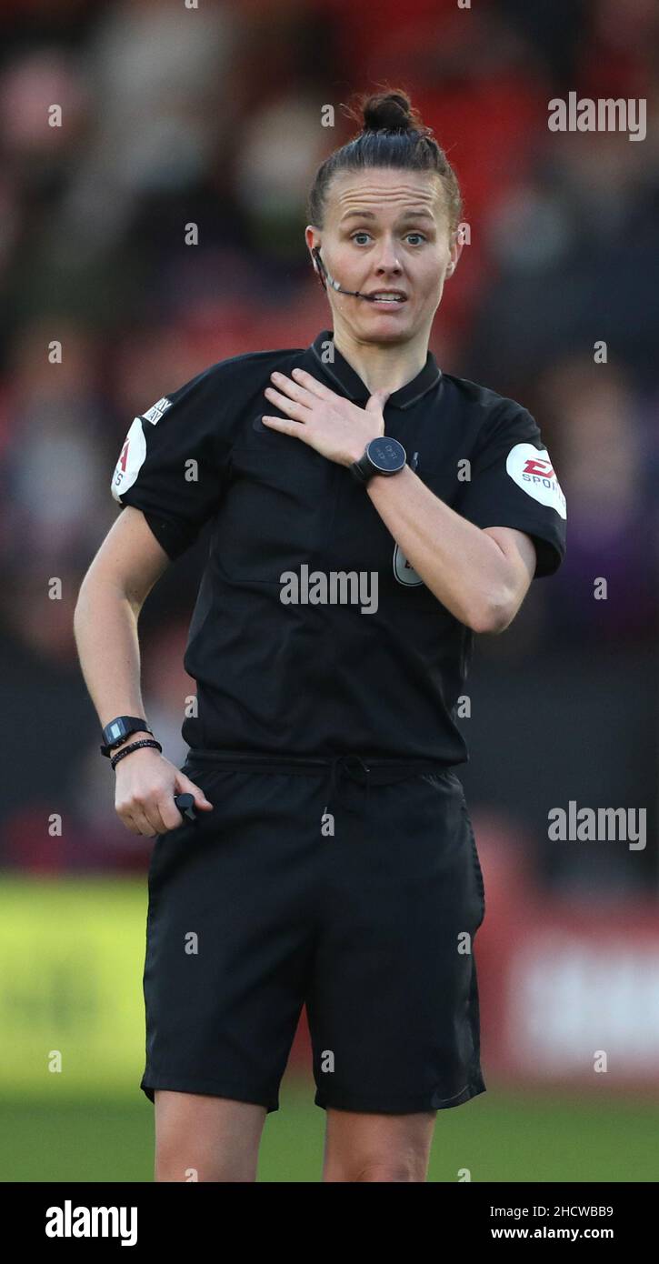 Referee Rebecca Welch during the Sky Bet League Two match at Banks's ...