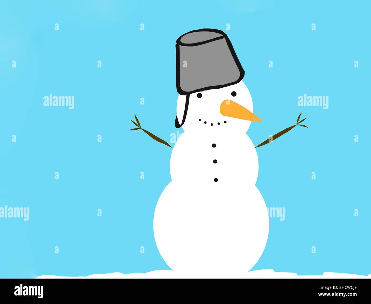 Cute snowman portrait. illustration with cartoon character good for ...