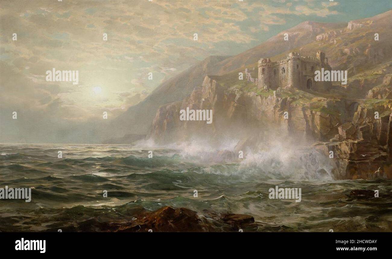 Castle on the Cornish Coast by William Trost Richards Stock Photo - Alamy