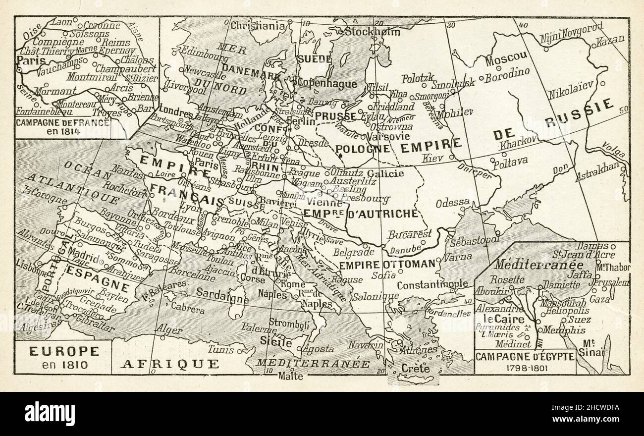 CARTE ANCIENNE. EUROPE EN 1810 Stock Photo - Alamy