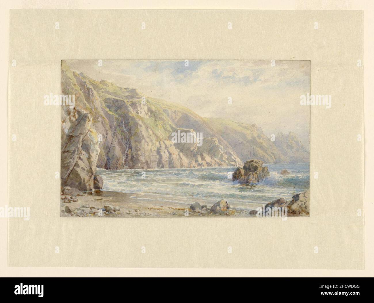 Drawing, Moulin Huet Bay, Guernsey, 1897 Stock Photo - Alamy