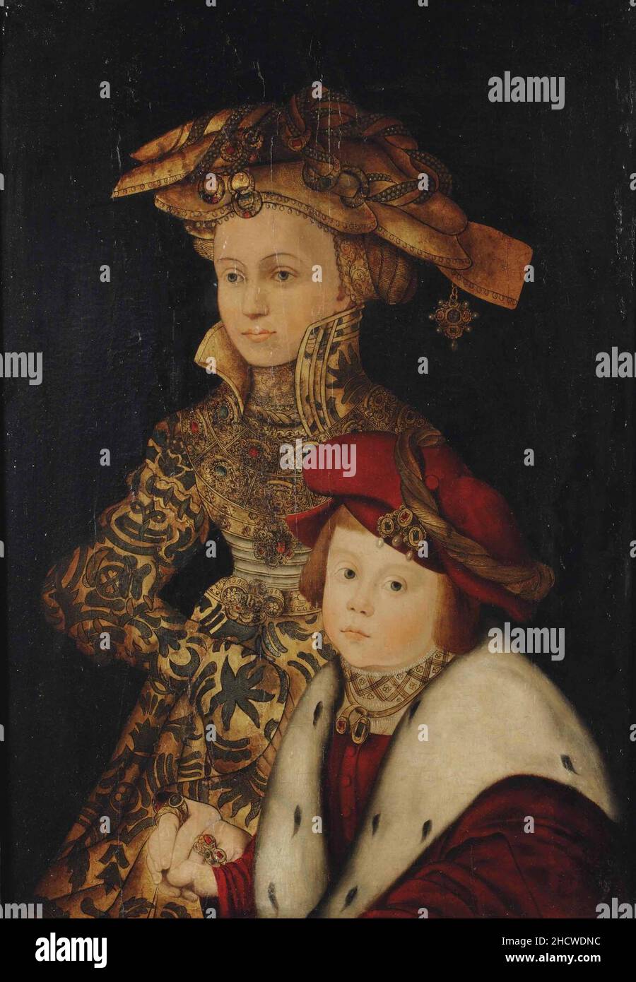 Franz Wolfgang Rohrich - Bildnis einer Dame mit ihrem Sohn Stock Photo ...