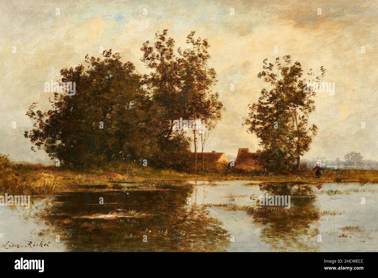 Léon Richet - Paysage fluvial Stock Photo - Alamy