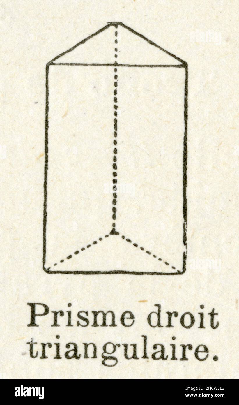 Prisme droit triangulaire. Dessin ancien Stock Photo - Alamy