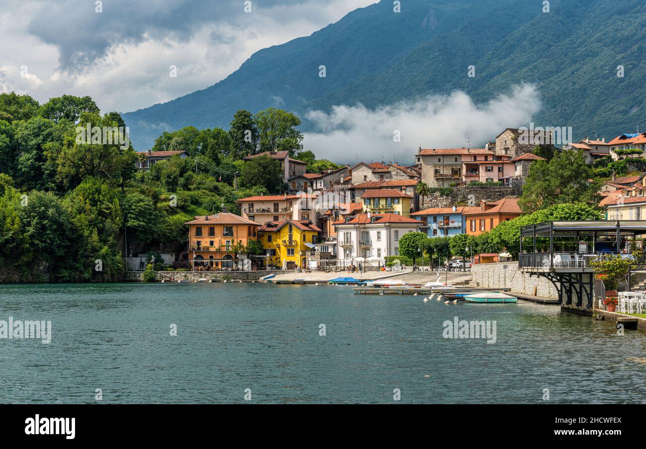 The beautiful village of Mergozzo, Piedmont, northern Italy Stock Photo ...