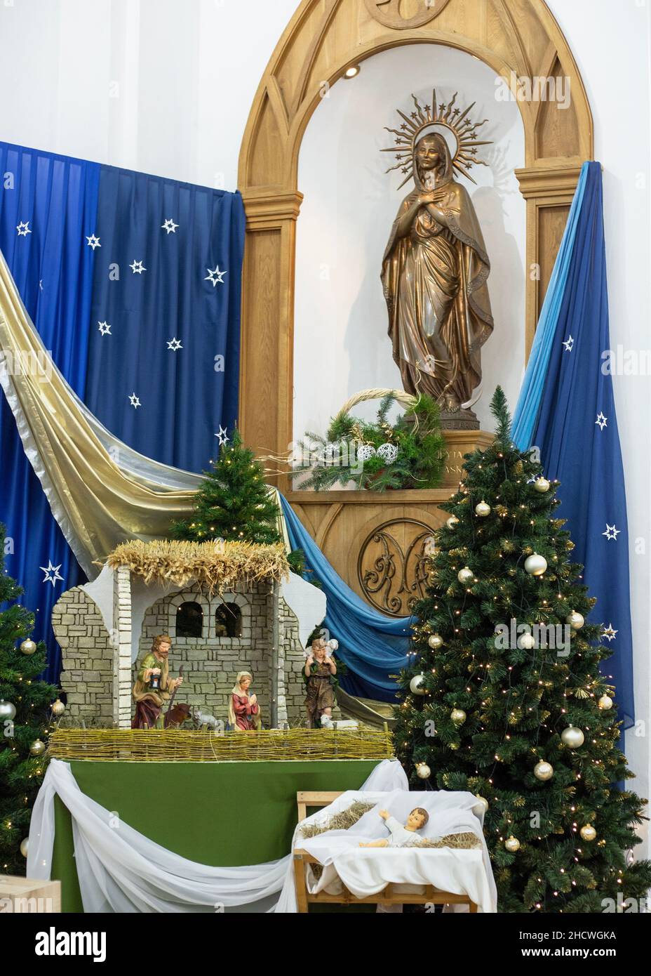 Christmas composition in the Church of the Holy Trinity, St. Roch Stock ...