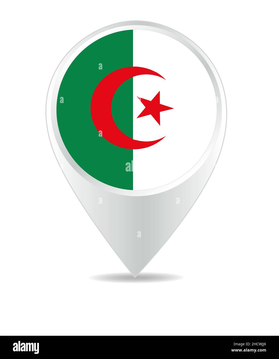 Location Icon for Algeria Flag, Vector Stock Photo - Alamy