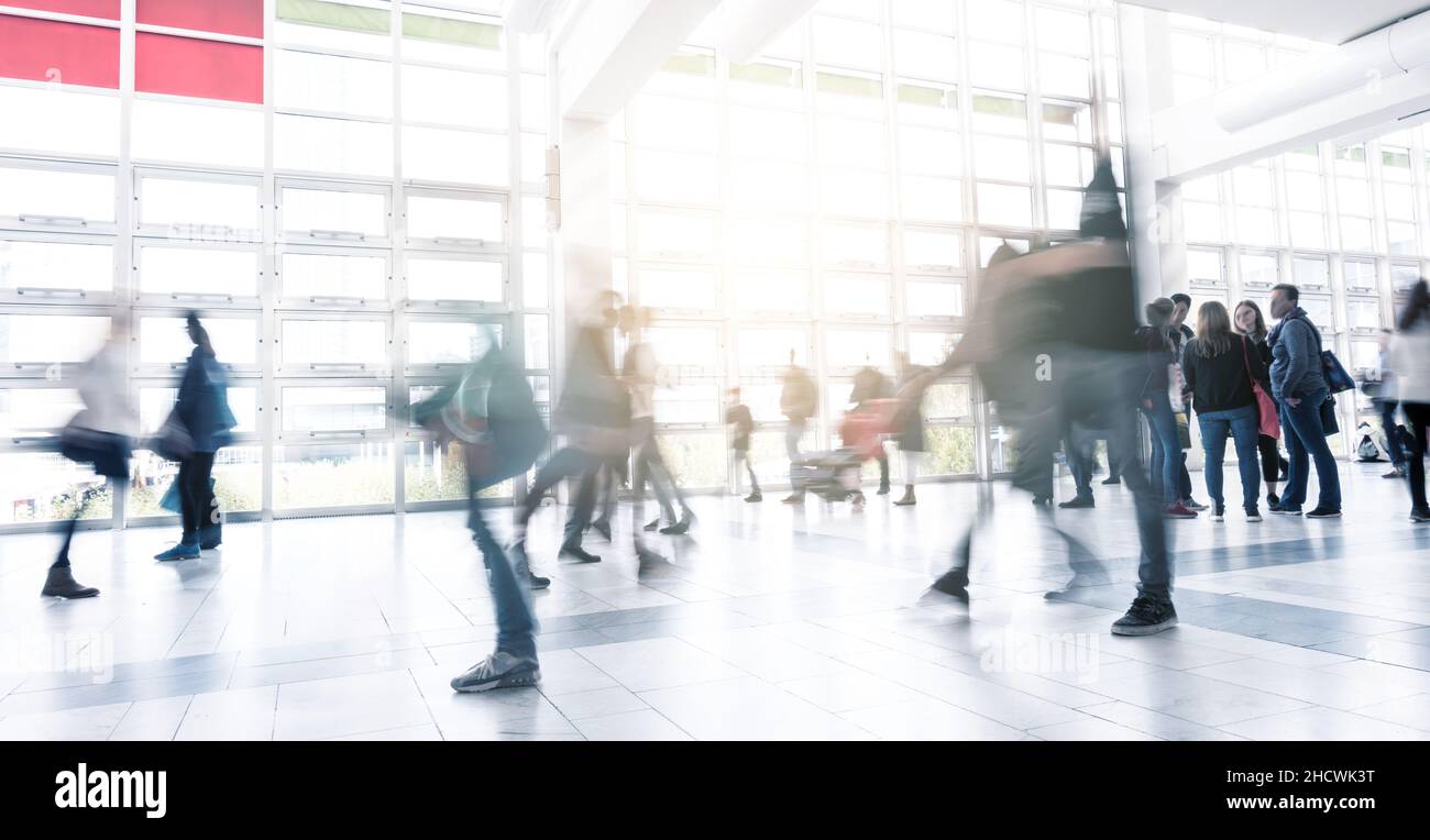 moving crowd in corridor at a shopping mall Stock Photo - Alamy