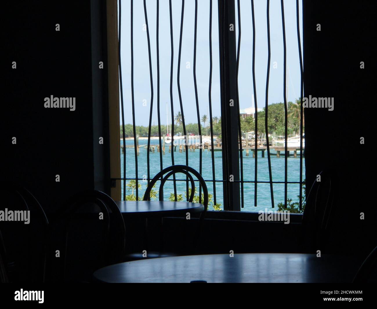 The tropical bar at St. Thomas ferry terminal Stock Photo - Alamy