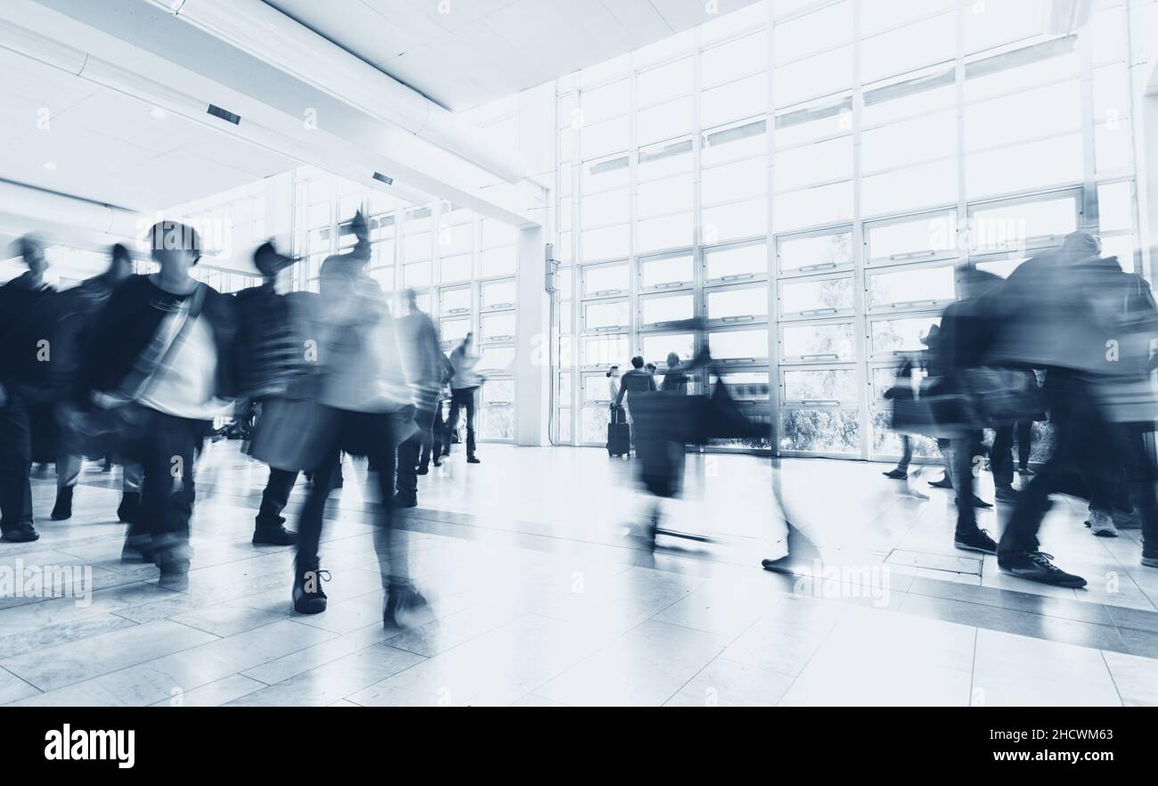 crowd of people walking in a modern environment Stock Photo - Alamy
