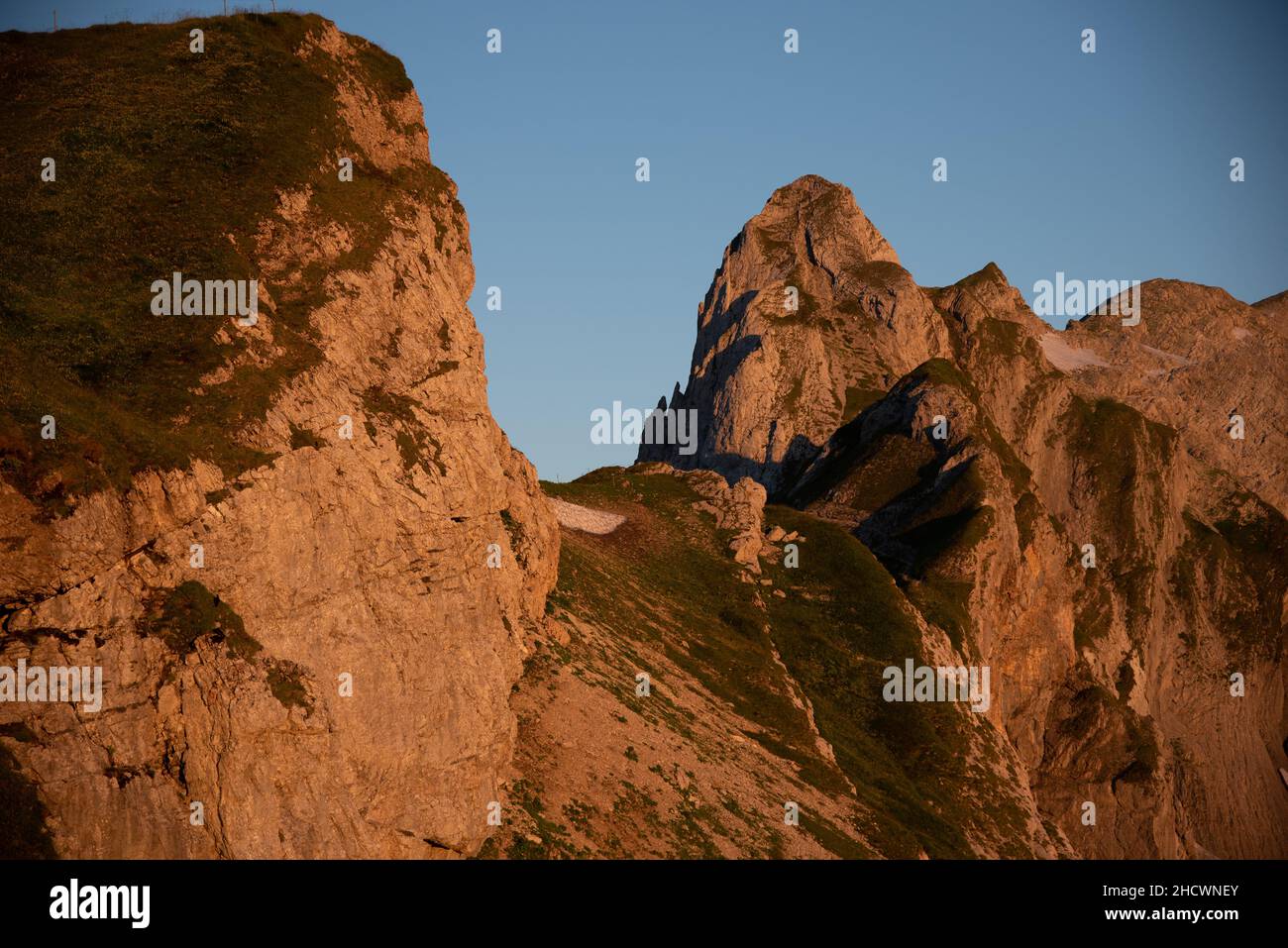 Swiss mountains - monumental rock formations in the Alps Stock Photo ...