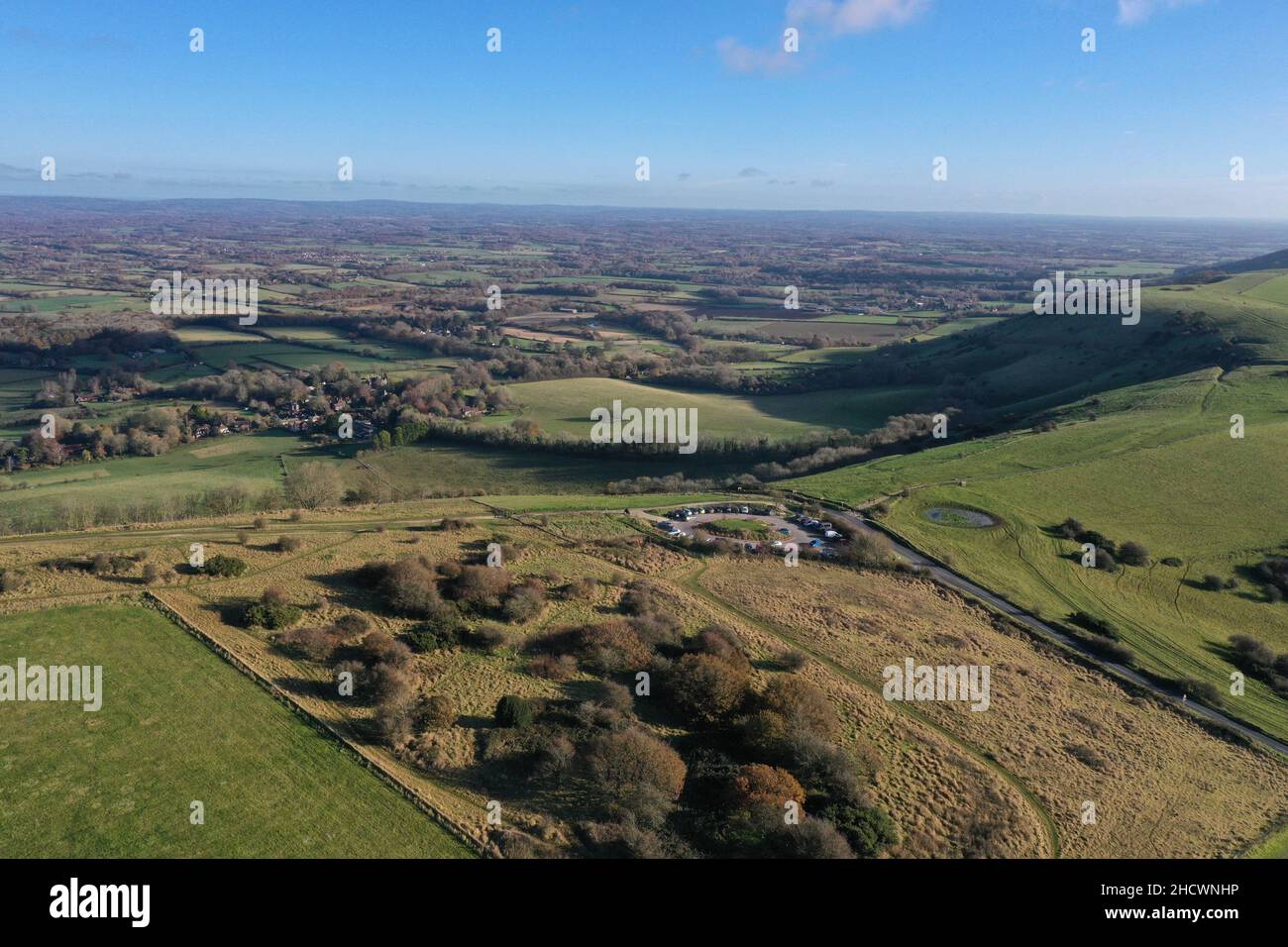 Aerial view of Ditchling Beacon, East Sussex UK Stock Photo - Alamy