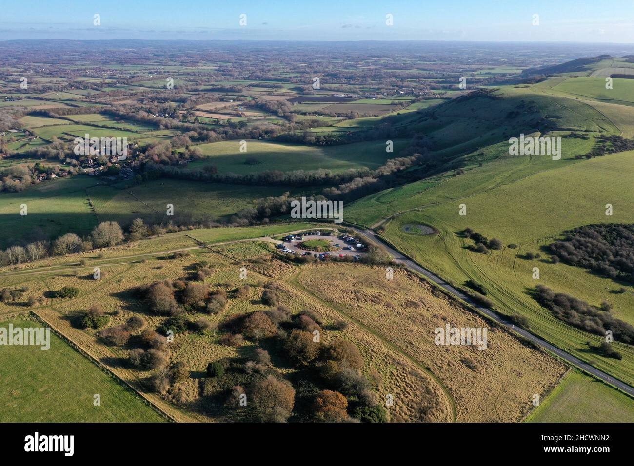 Aerial view of Ditchling Beacon, East Sussex UK Stock Photo - Alamy