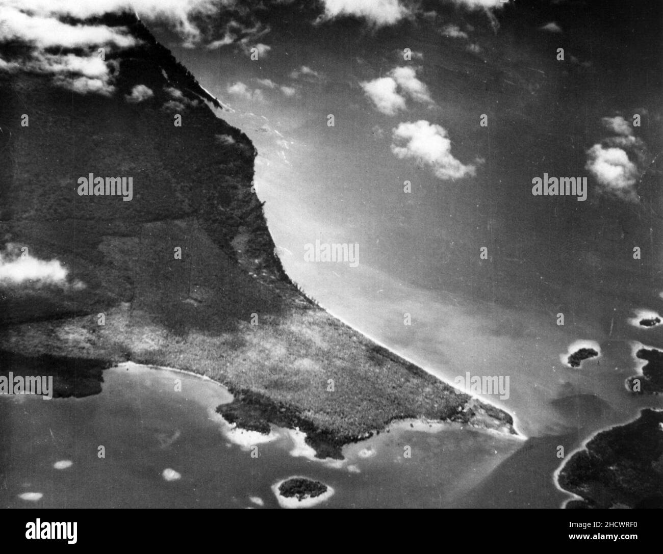 Rekata Bay aerial reconnaissance photo July 1943 Stock Photo - Alamy