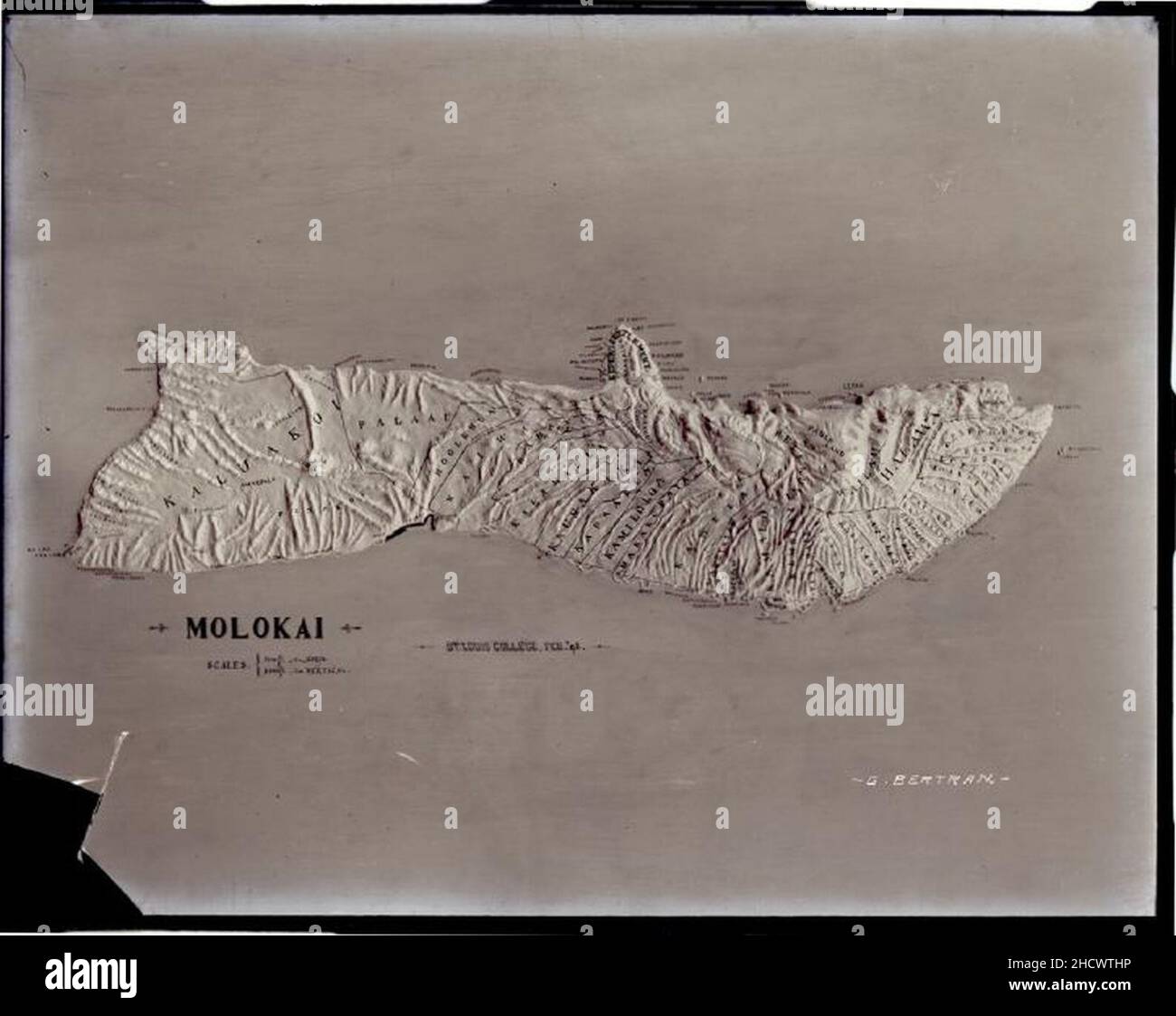 Relief Map of Molokai Stock Photo - Alamy
