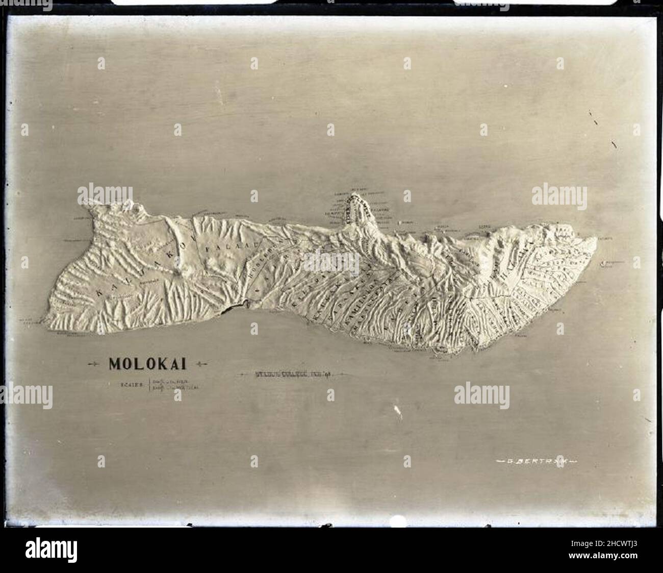 Relief Map of Molokai (a Stock Photo - Alamy