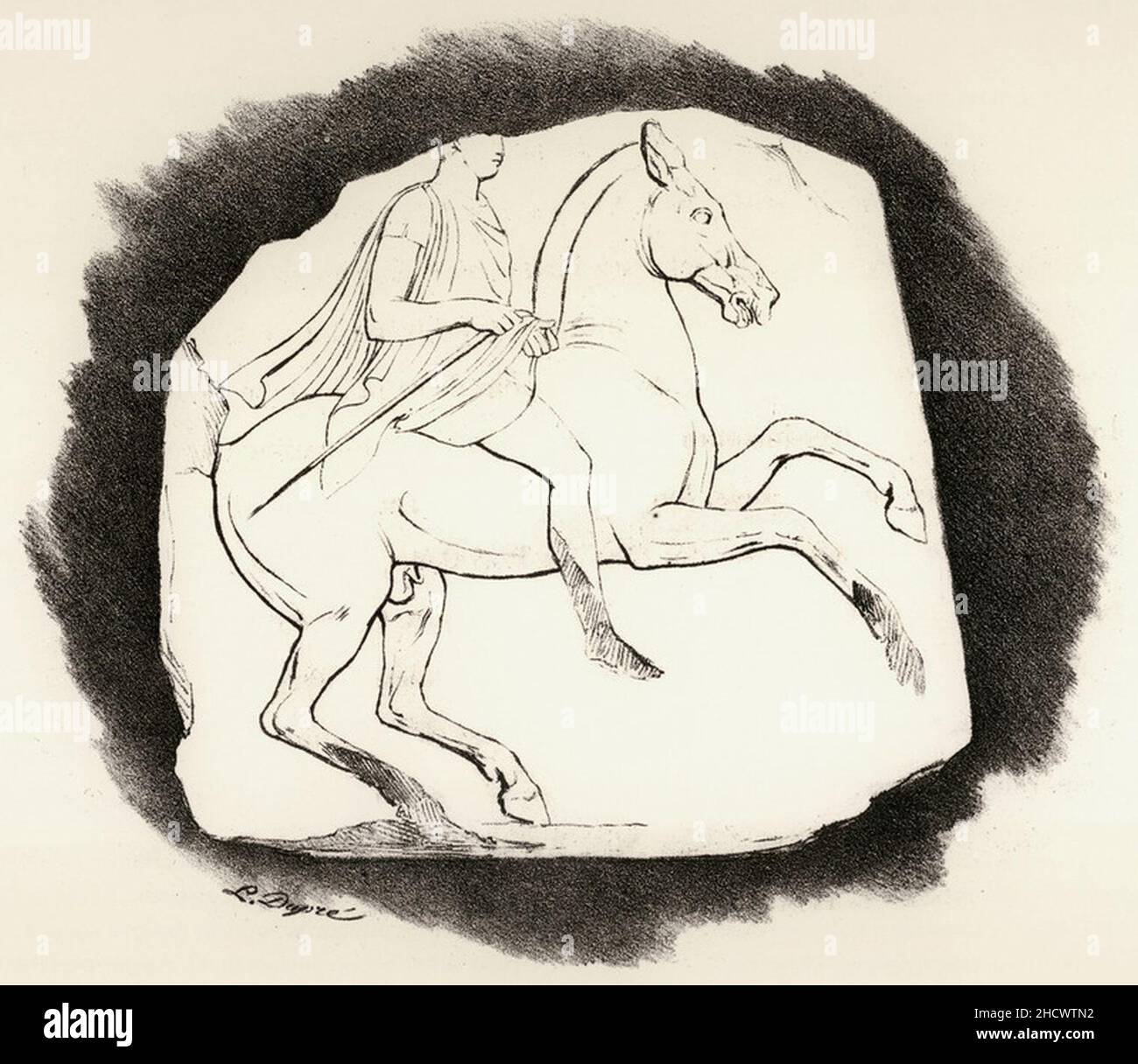 Relief of Thespiae, lithograph by Louis Dupré - 1827 Stock Photo - Alamy