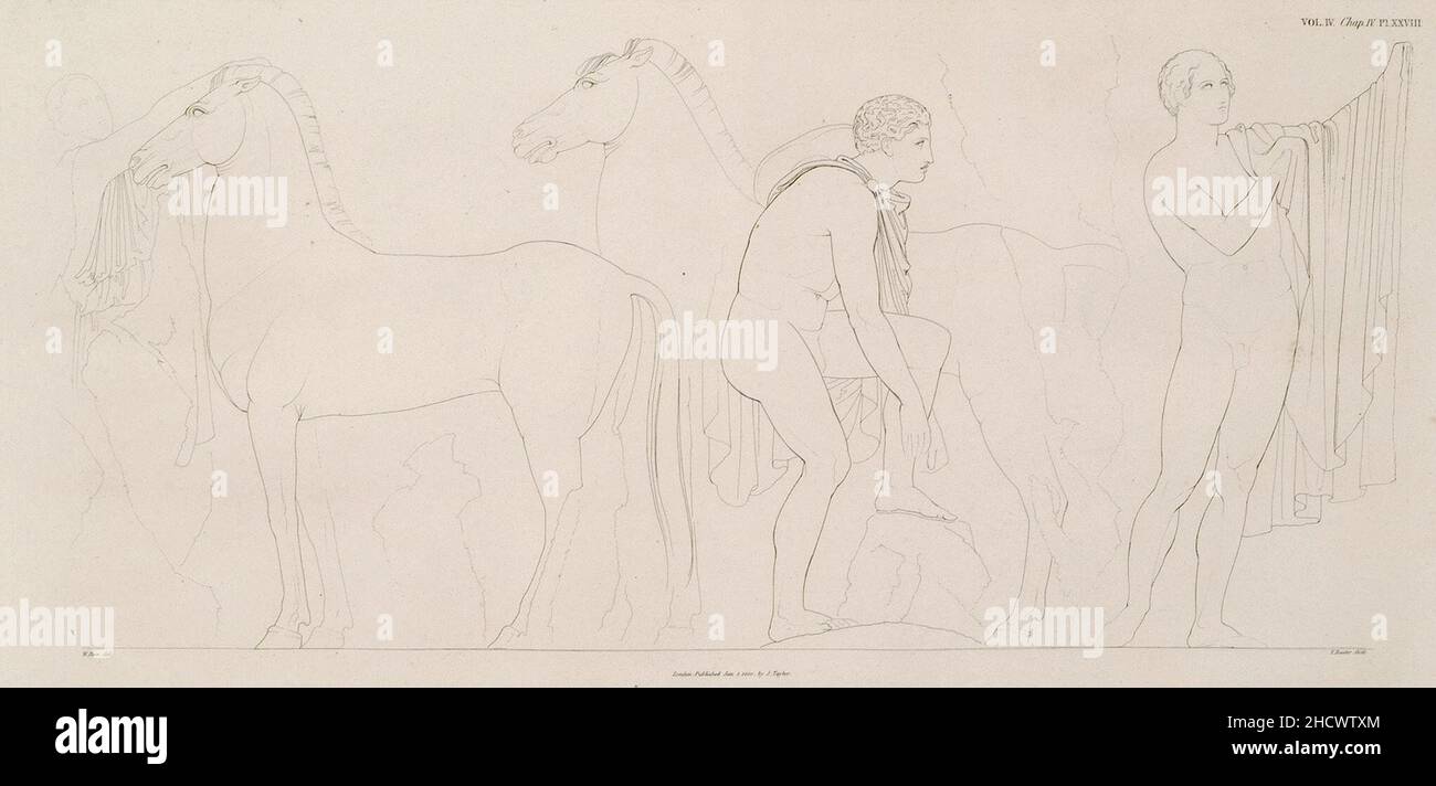 Reliefs from the west frieze of the Parthenon- Cavalry (3) - Stuart ...