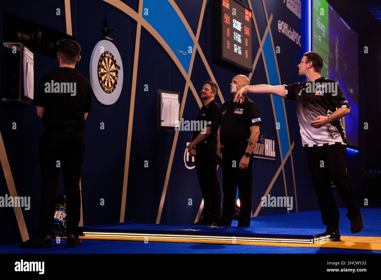 Callan Rydz in action during day fourteen of the William Hill World ...