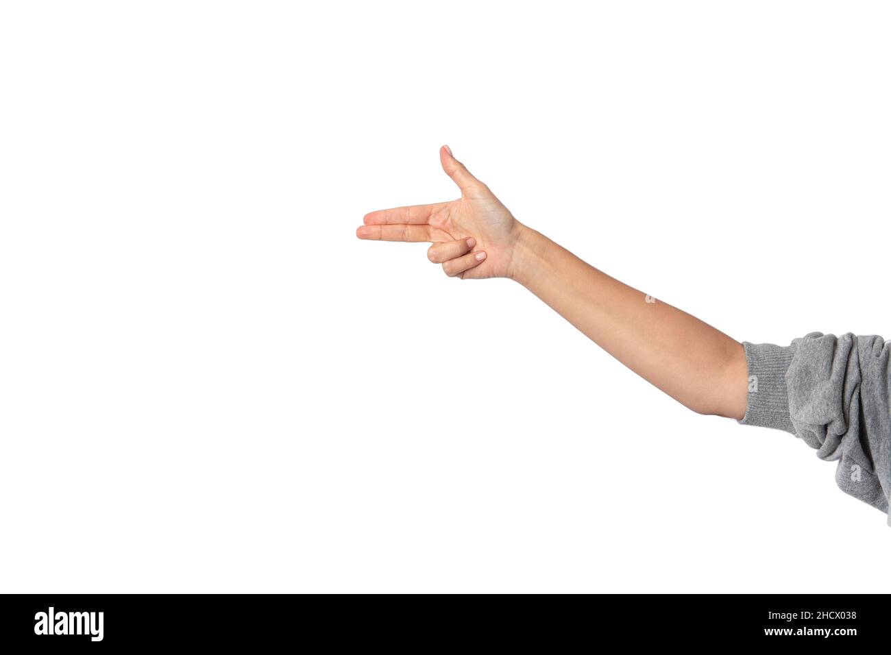 Girl pointing pistol hi-res stock photography and images - Alamy