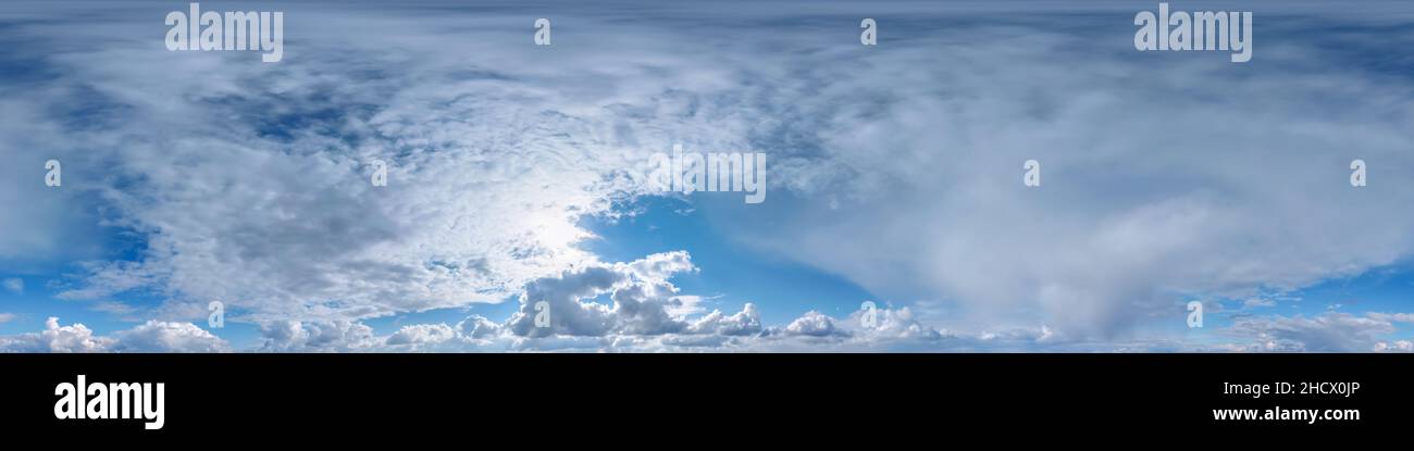blue sky hdr 360 panorama with white beautiful clouds in seamless ...
