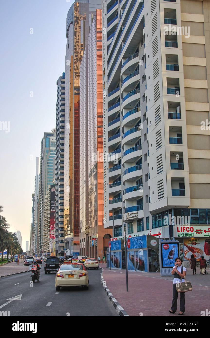 Skyscrapers on Sheikh Zayed Road, Downtown Dubai, Dubai, United Arab ...